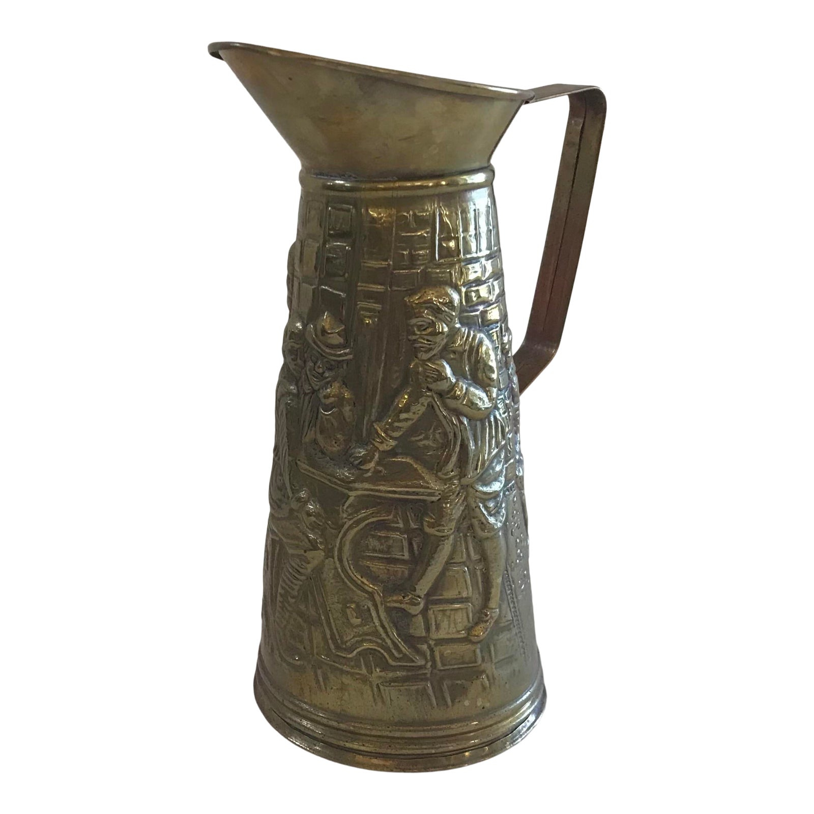 Vintage Brass Pitcher Ewer | Chairish