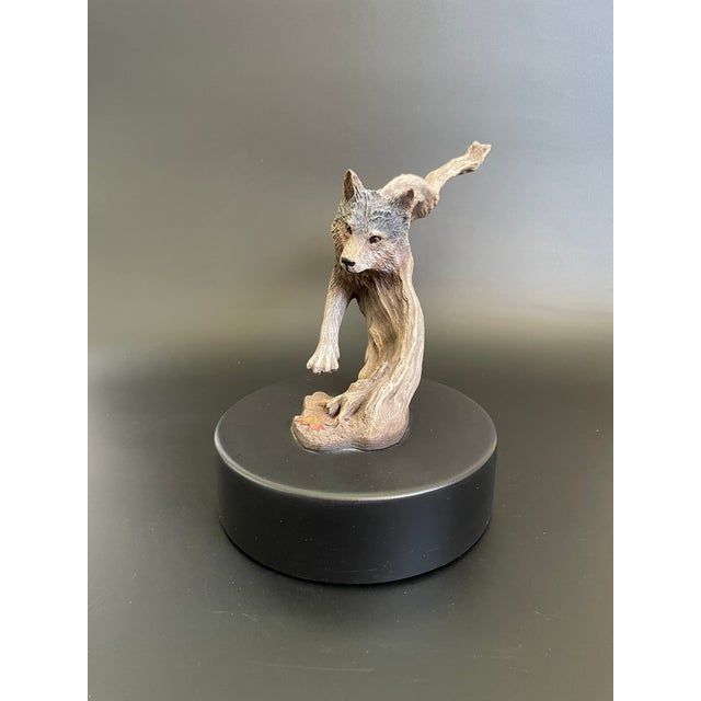 Rick Cain Limited Edition Sculpture "Leaping Wolf" | Chairish