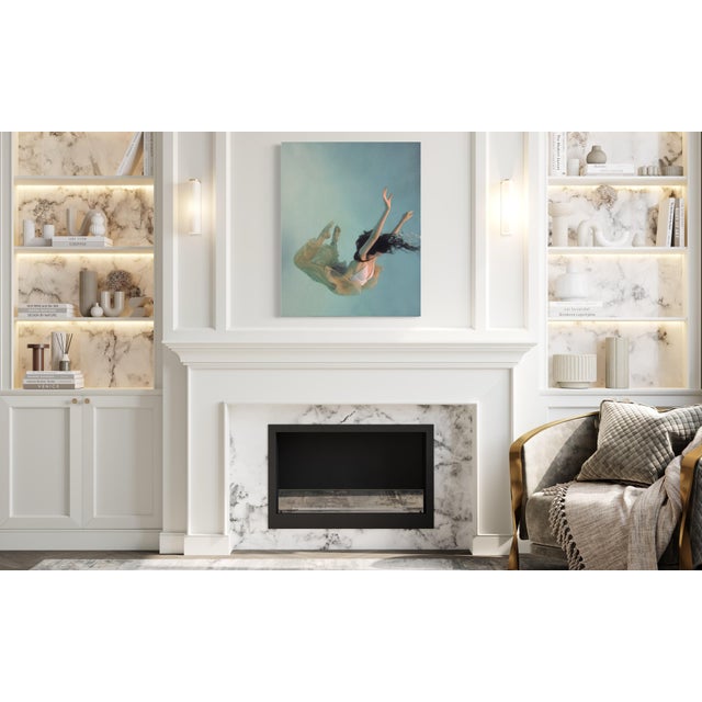 Rococo Angel-The Fall, 2021 Contemporary Original Figurative Underwater ...