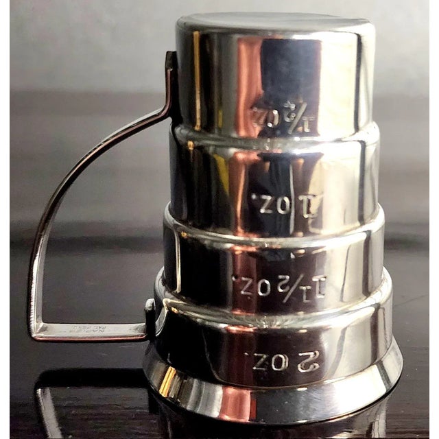 Napier Art Deco Style Vintage Polished Silver Plate Stepped Jigger With ...