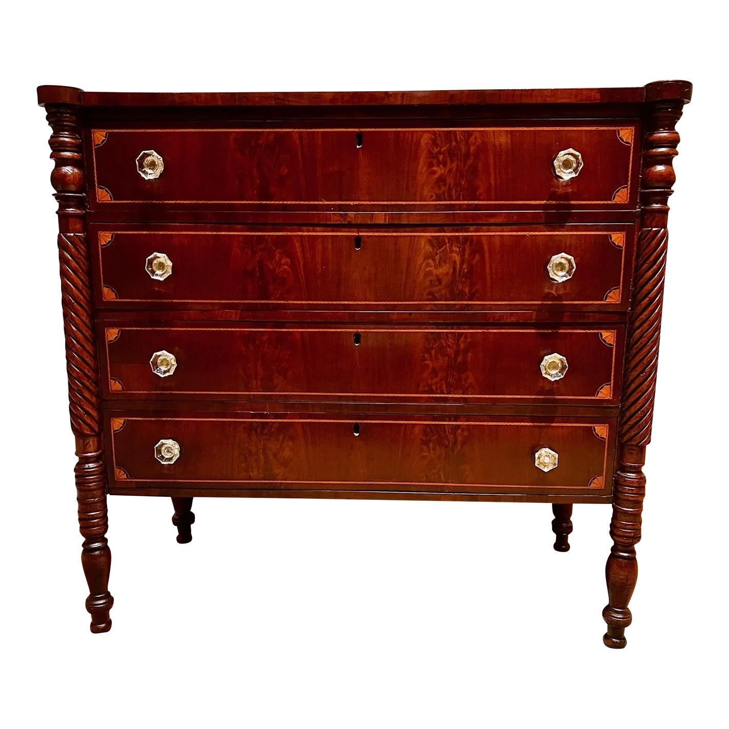 Federal Style 4-Drawer Chest, Circa:1875 | Chairish