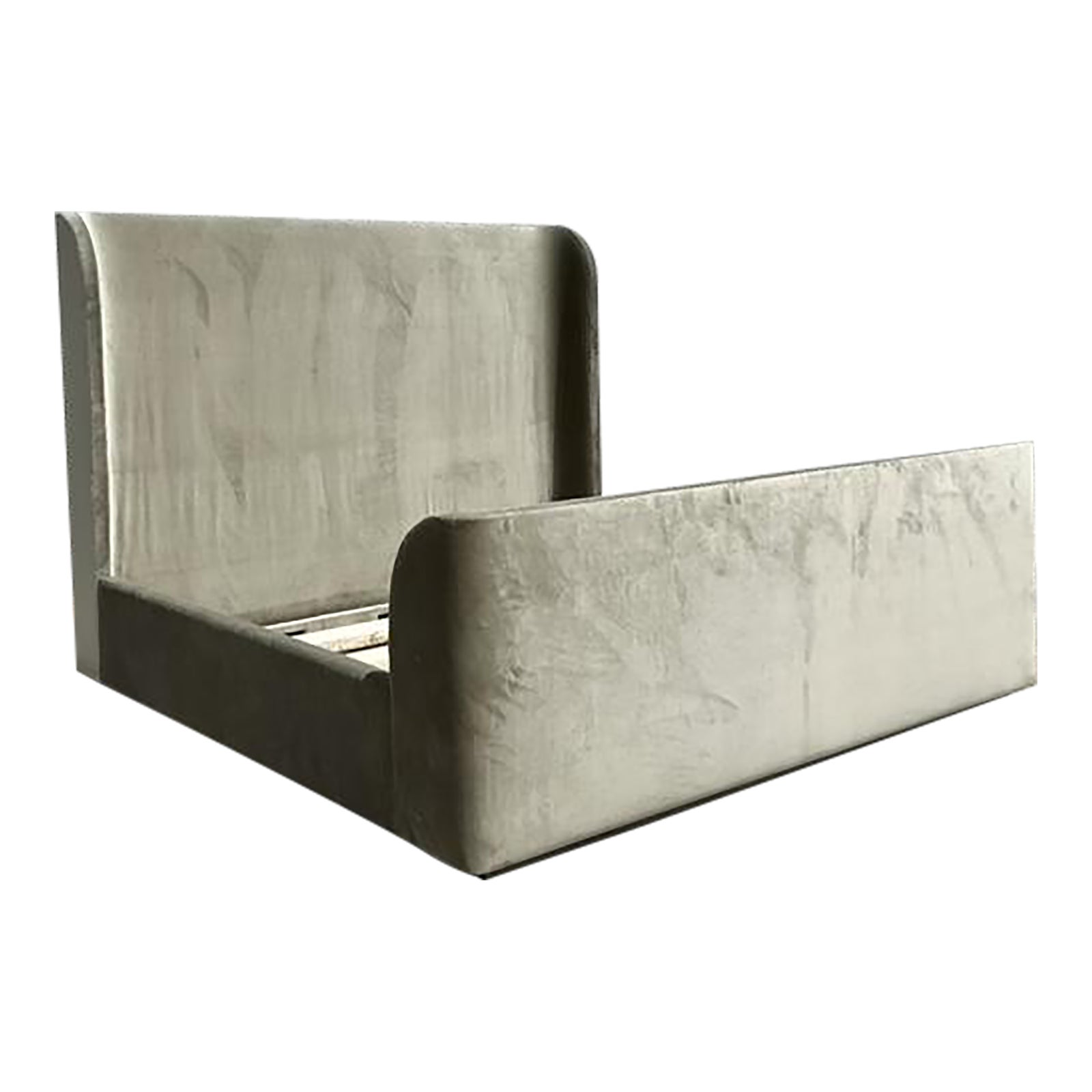 Vintage Contemporary Custom Velvet King Bedframe | Chairish