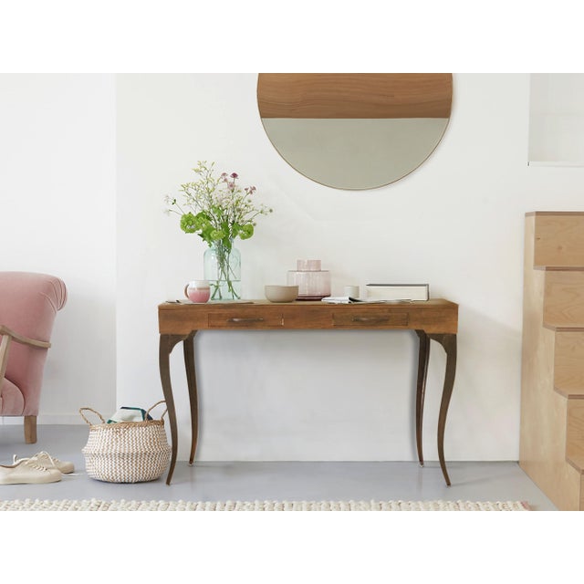 Melange Wooden Console Table With Cabriole Legs | Chairish
