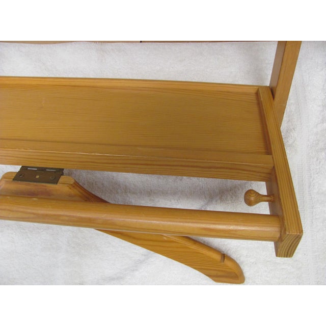1960s Wall Valet in Pine After Adam Hoff and Poul Ostergaard Fold-Out Danish Modern | Chairish
