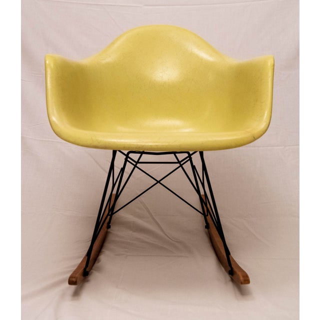1950s Vintage Mid Century Charles Eames Fiberglass Rocking Chair | Chairish
