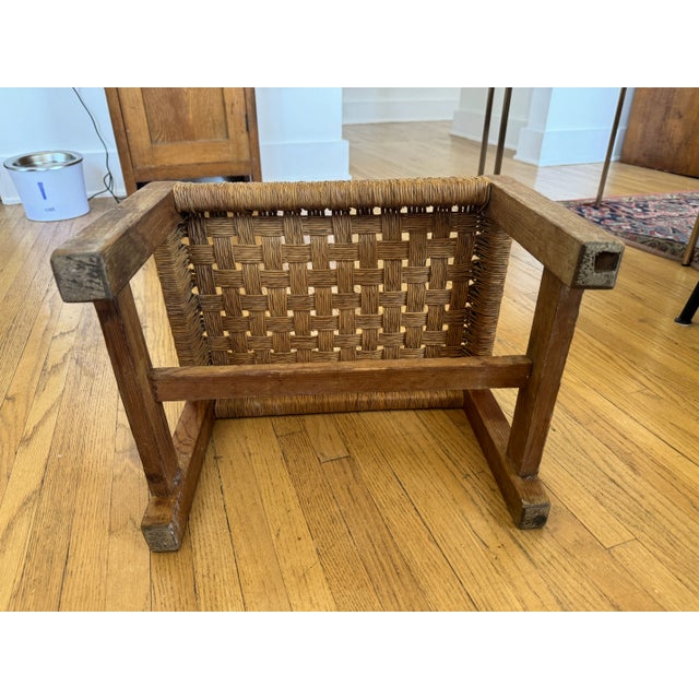 1950s Vintage Ottoman Weave Stool | Chairish