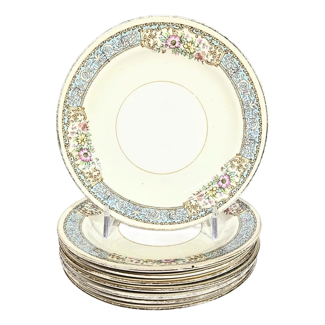 French Country Dessert Plates- Set of Eight | Chairish