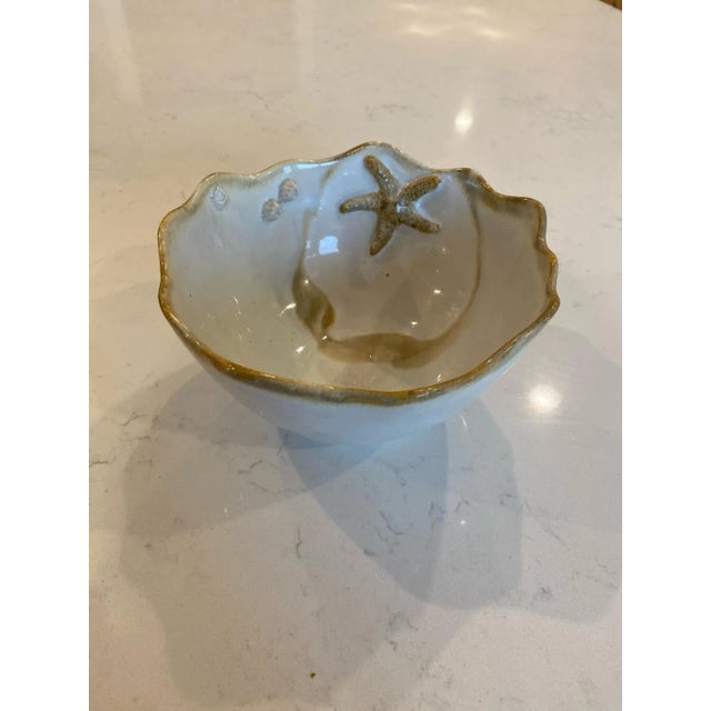 Mid 20th Century Mussels & More Sand Starfish Bowl | Chairish