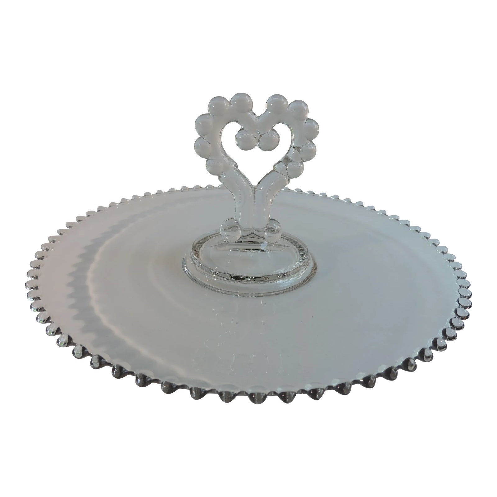 Vintage 1950's Imperial Glass Candlewick Heart Shaped Handled Serving ...