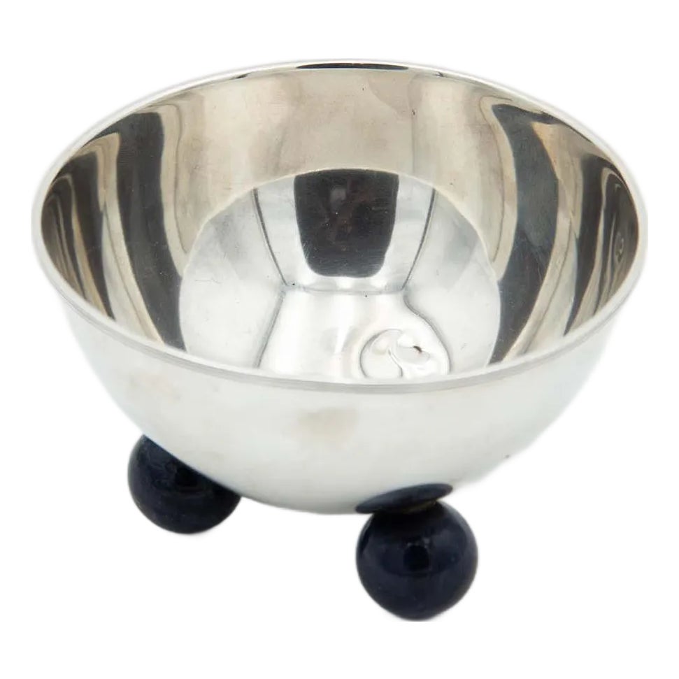 Plain Silver Cup with Three Spherical Feet | Chairish