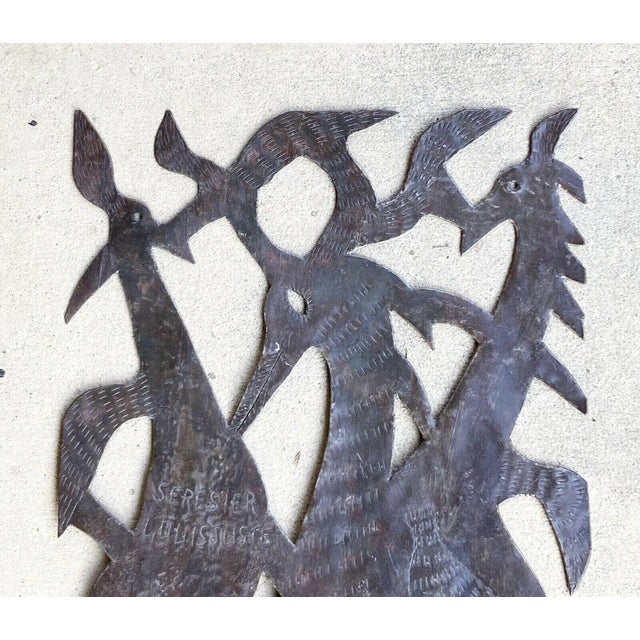 1970s Seresier Louis-Juste Original Signed Folk Art “Birds” Metal ...