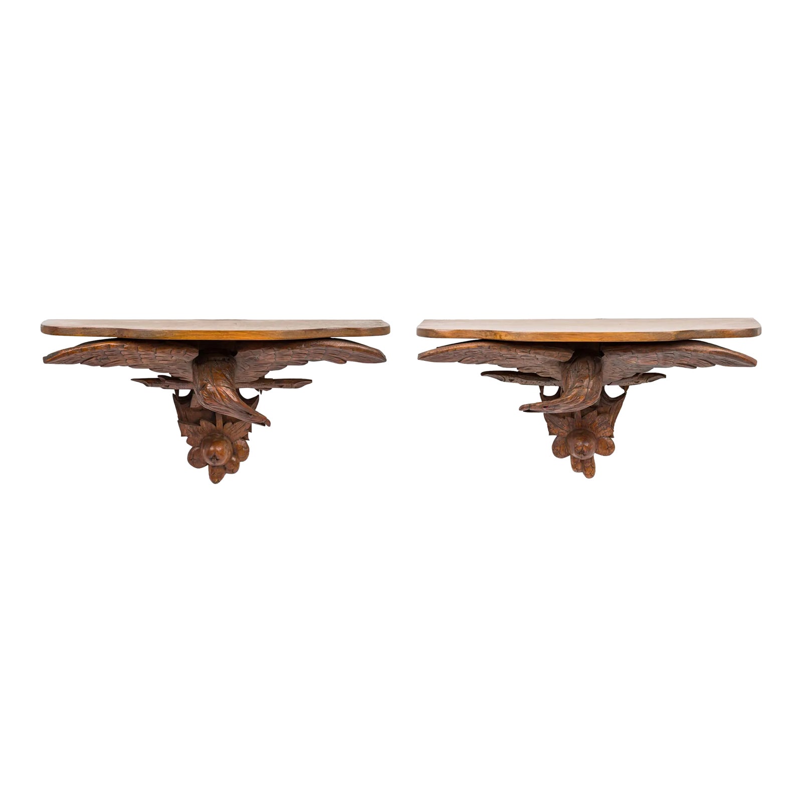 American Country Pine Eagle Shelves - a Pair | Chairish