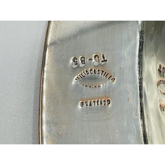 1980s Emilia Castillo Silver-Plated Serving Bowl With Malachite Inlay ...