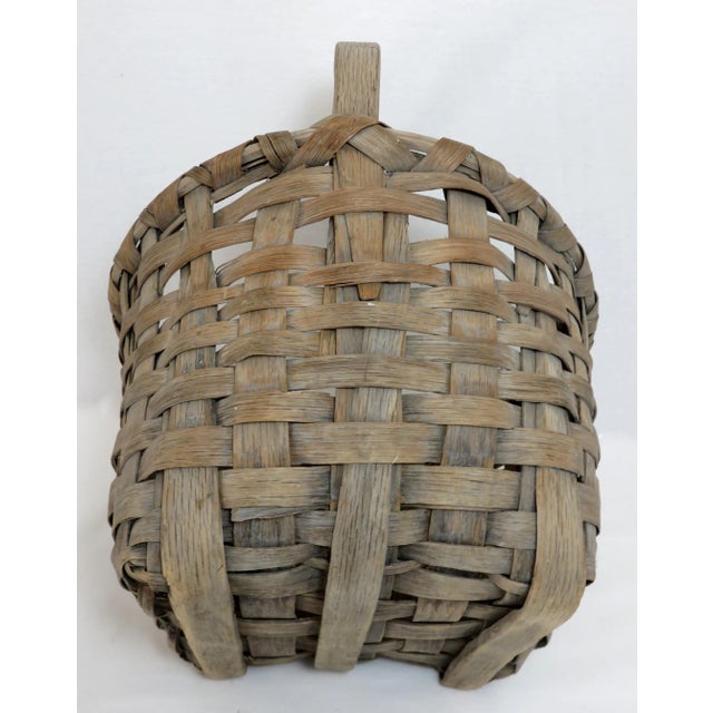 Big Antique Rustic American Primitive Hand Woven Basket | Chairish