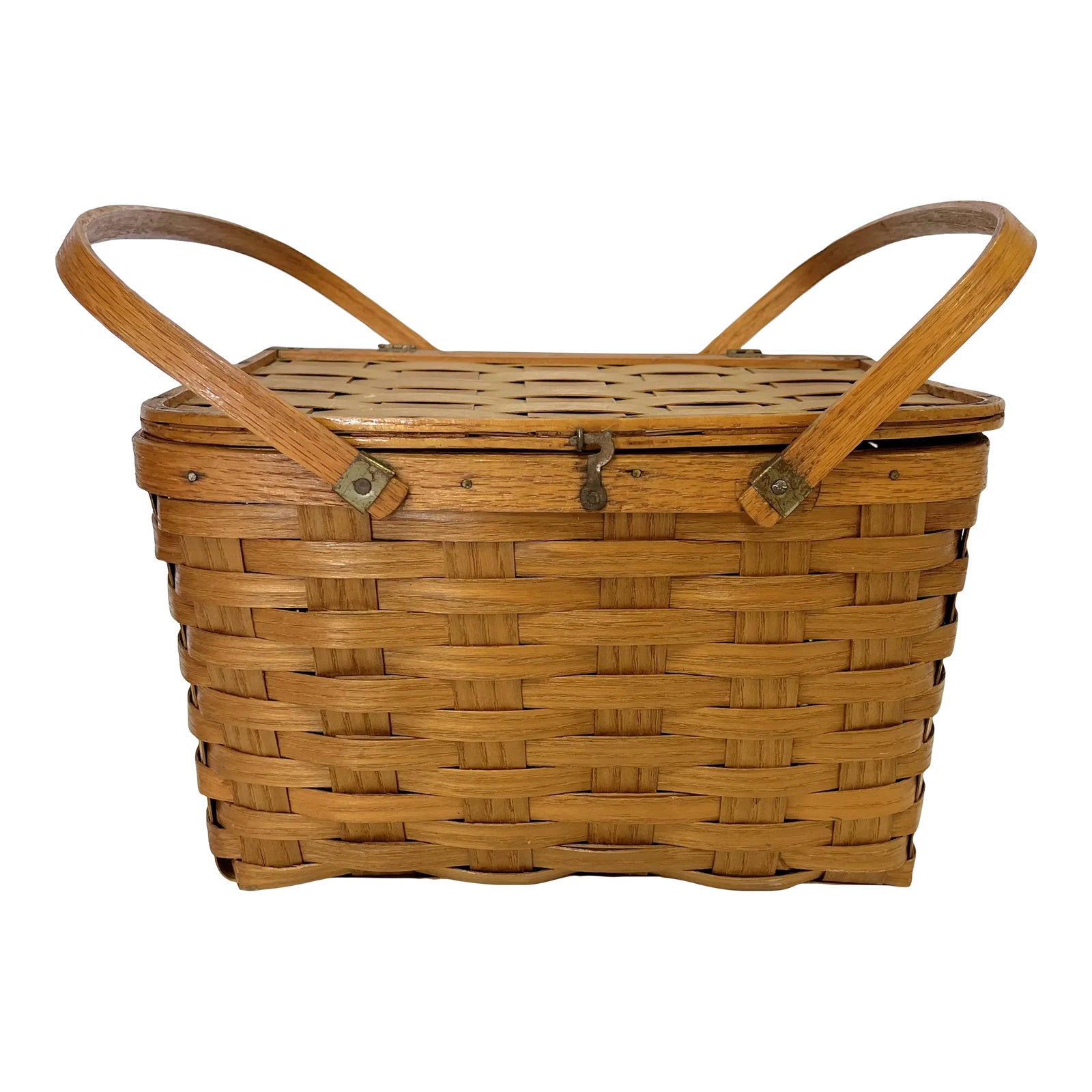 Vintage 1940's West Rindge New Hampshire Hinged Pie Basket | Chairish