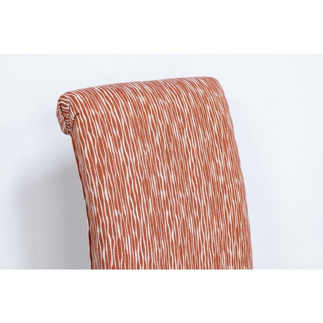 Late 20th Century Orange & White Abstract Striped Print Roll Back ...
