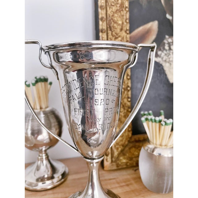 1920 Sterling Silver Chess Trophy | Chairish