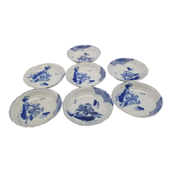 Late 20th Century Ko-Imari Landscapes – Japanese Vintage Blue and White ...