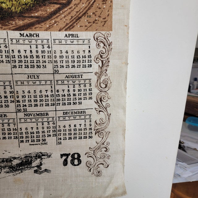 Vintage 1978 Cloth Repeater Calendar | Chairish
