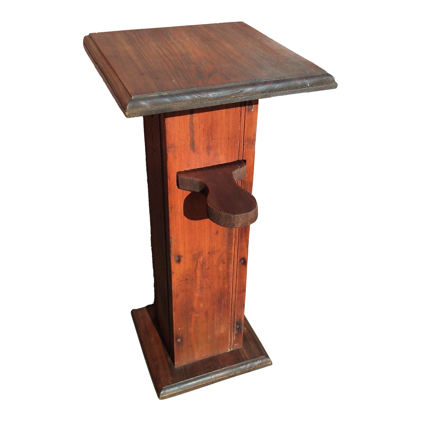 Antique Pedestal Plant Stand Up Purposed From a Grain Chute | Chairish