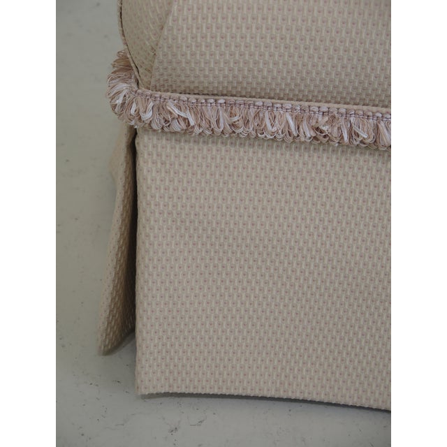 Custom Upholstered Skirted Square Ottoman | Chairish
