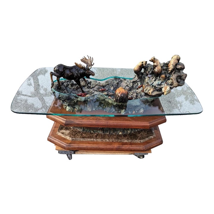 Dennis Jones Bronze Sculpture Yukon Fountain Coffee Table Limited ...