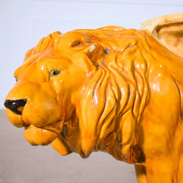 Rare Midcentury Italian Lion Garden Stool | Chairish