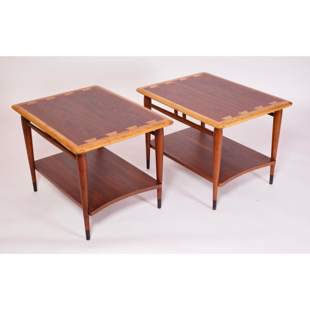 1960s Pair Mid Century Modern Lane Acclaim Dovetail End Tables Design ...