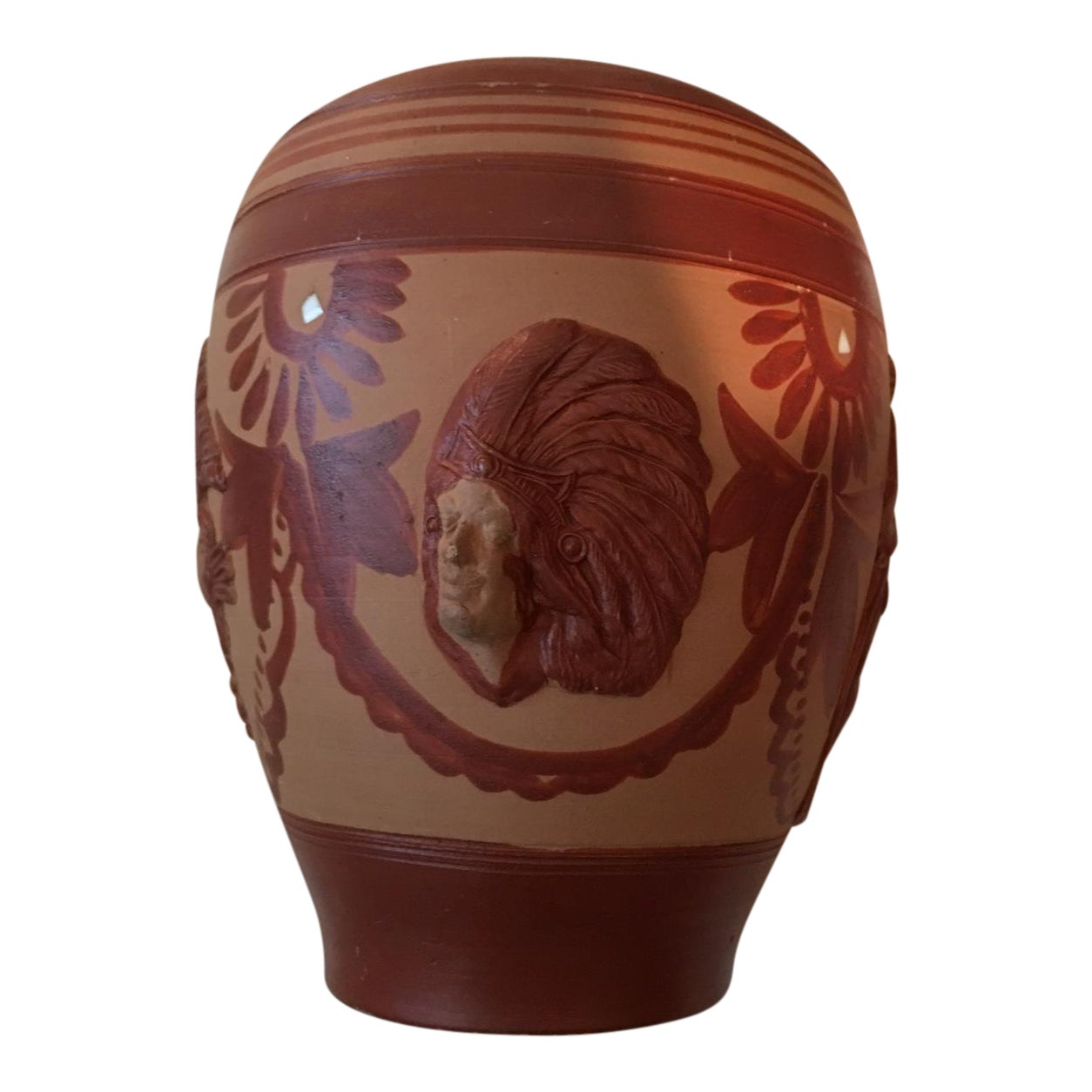 Vintage Aztec Peruvian Folk Art Pottery Vase | Chairish