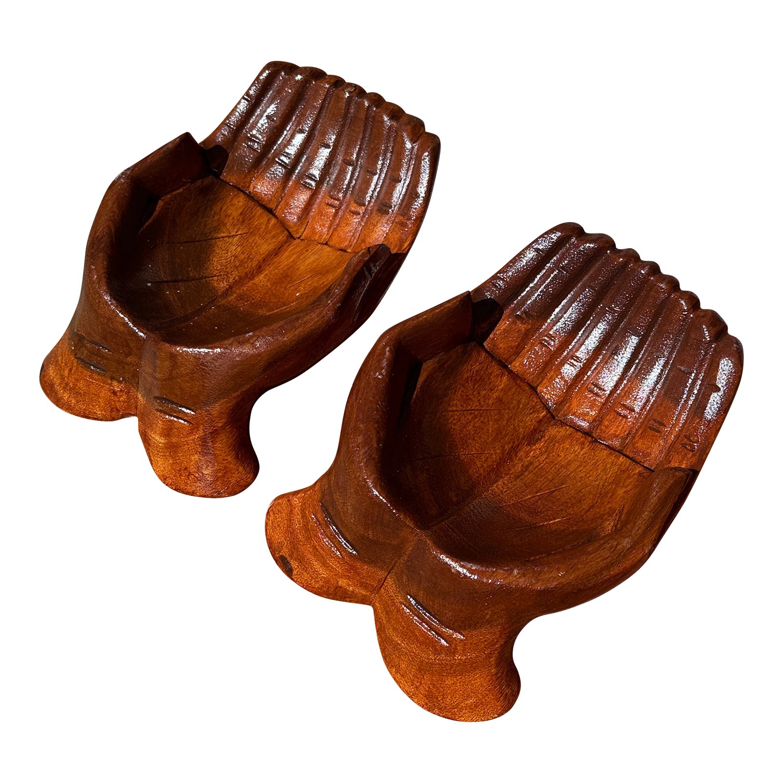 Pair of Large 1970s Double Hand Bowls | Chairish