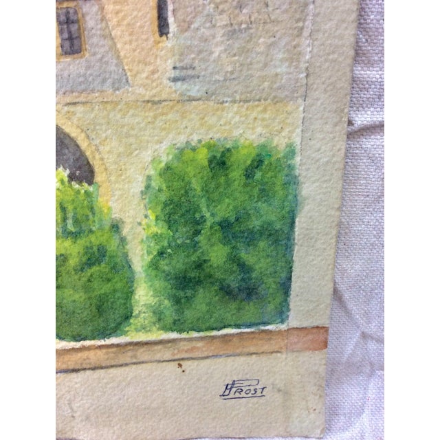 Mid 20th Century French Watercolor Painting of Chateau La Roche Pot ...
