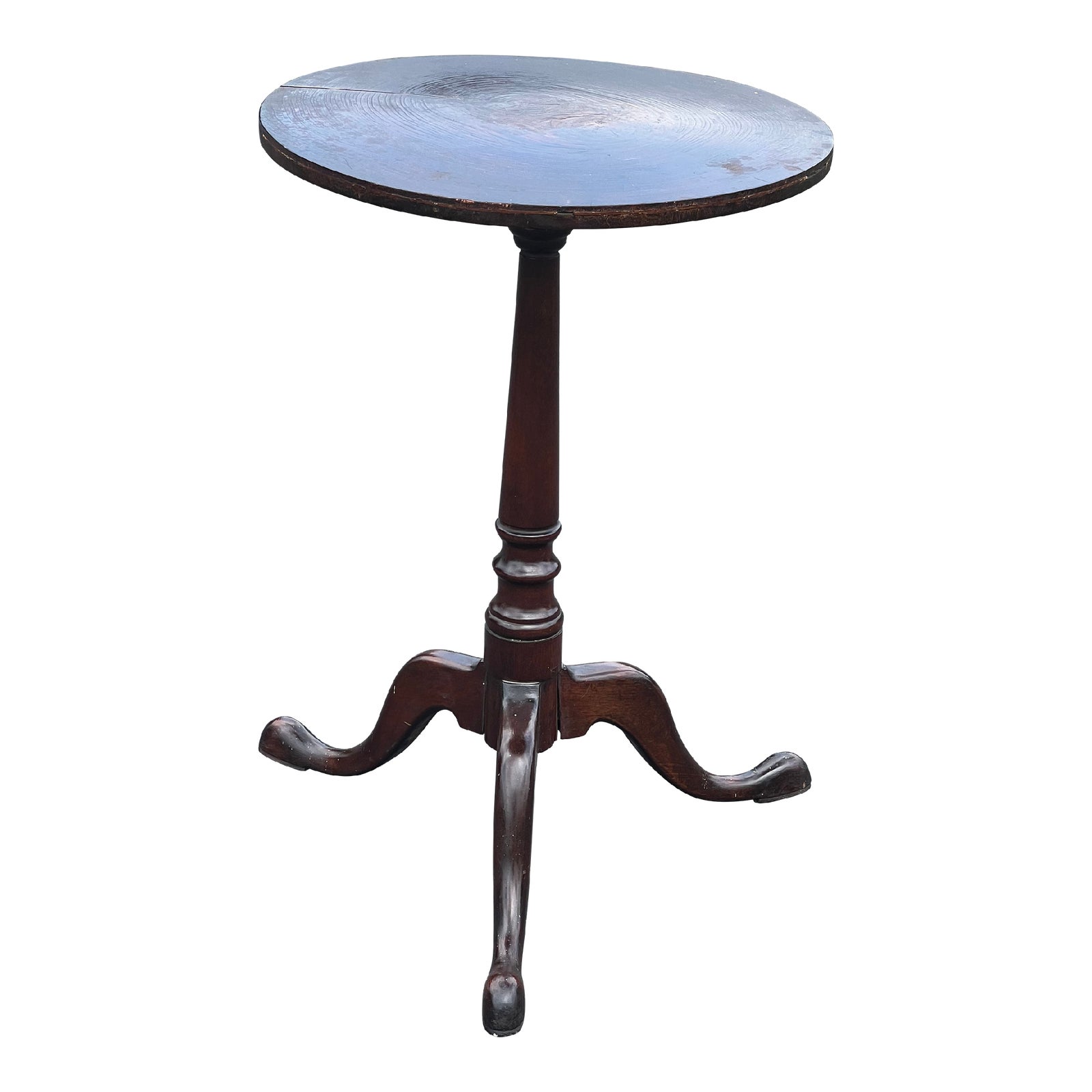 Antique Queen Anne Snake Foot Candle Stand With Old Growth Cookie Top ...