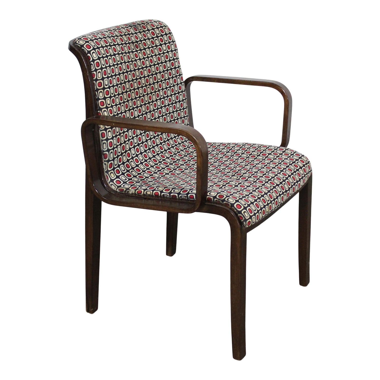 Mid Century Modern Bill Stephens Knoll Black Walnut Arm Chair | Chairish