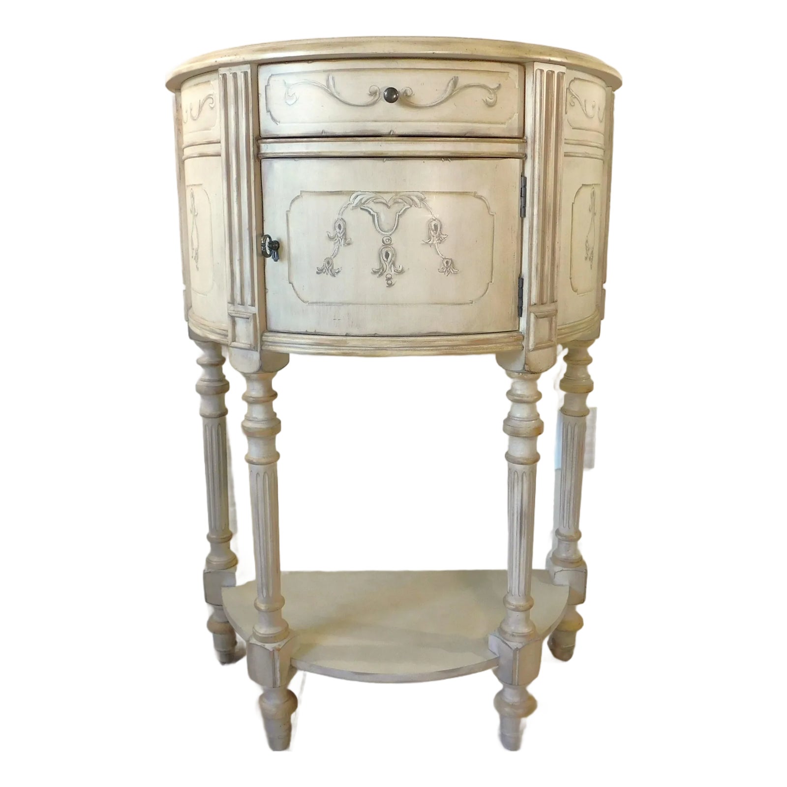 Pulaski Casa Cristina Ivory Painted Demilune Accent Table | Chairish