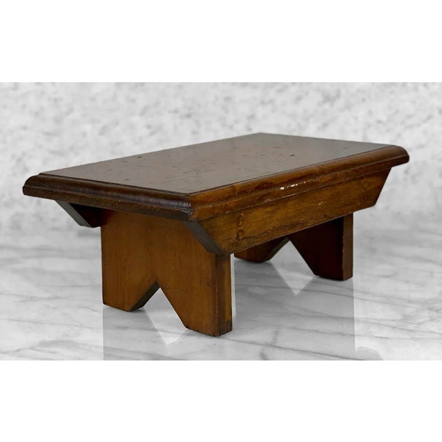 Vintage Farmhouse Country Rustic Pine Footstool Ottoman | Chairish