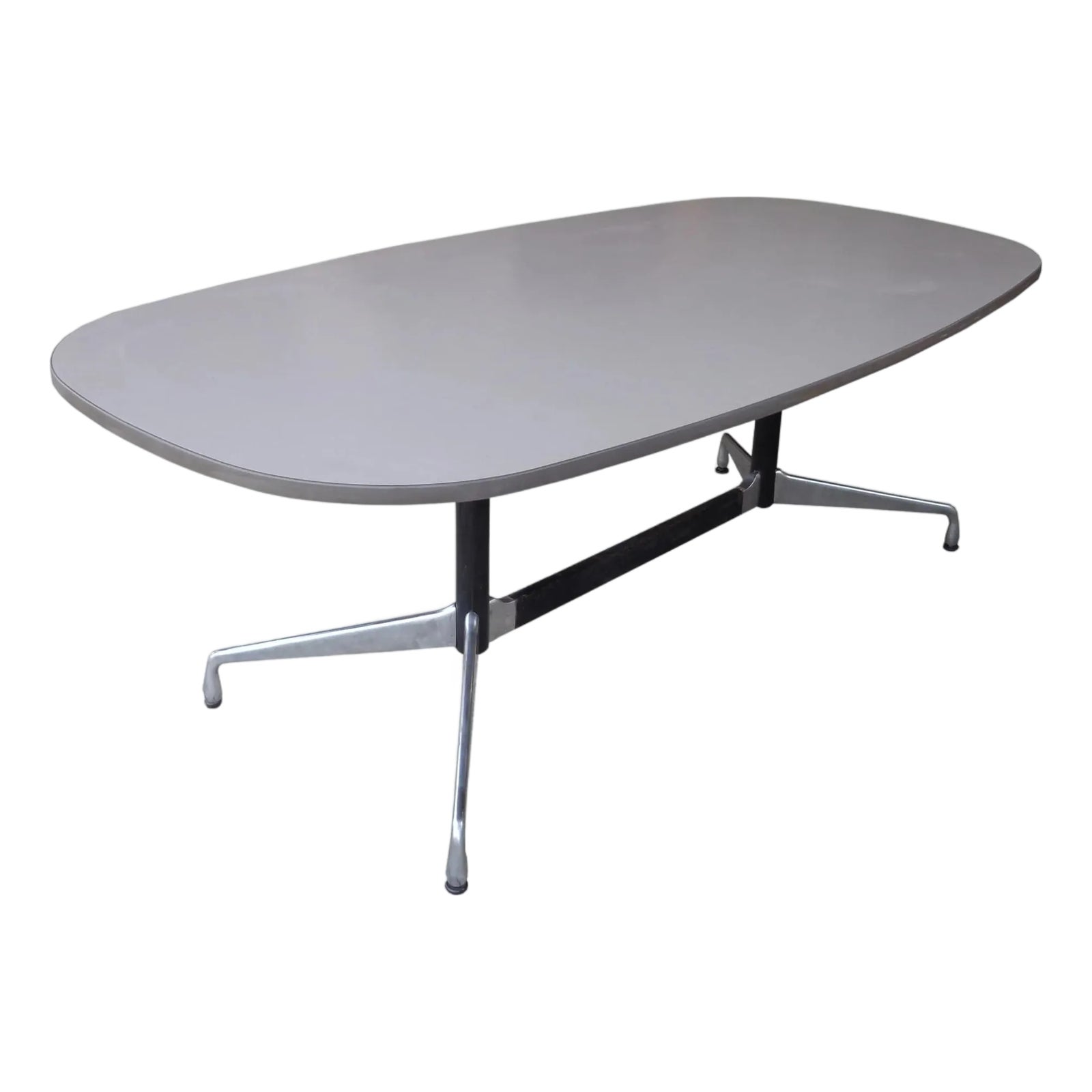 Herman Miller Eames Racetrack Light Grey Conference Table | Chairish