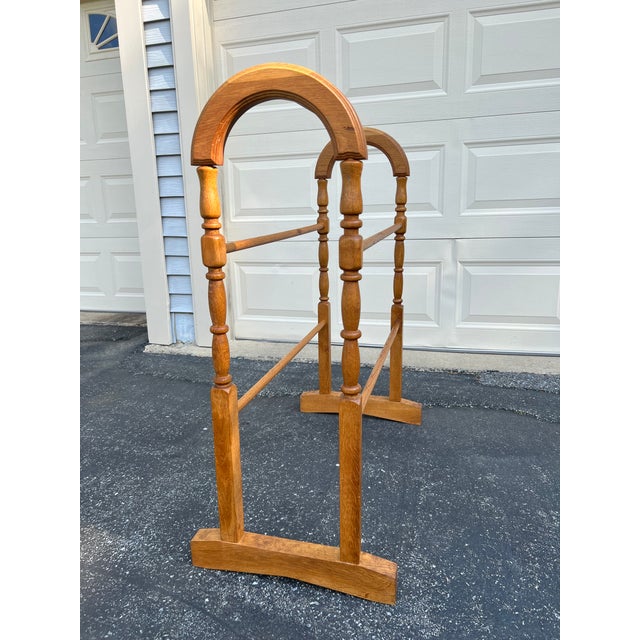 Vintage Hand Made Oak Blanket or Quilt Rack | Chairish