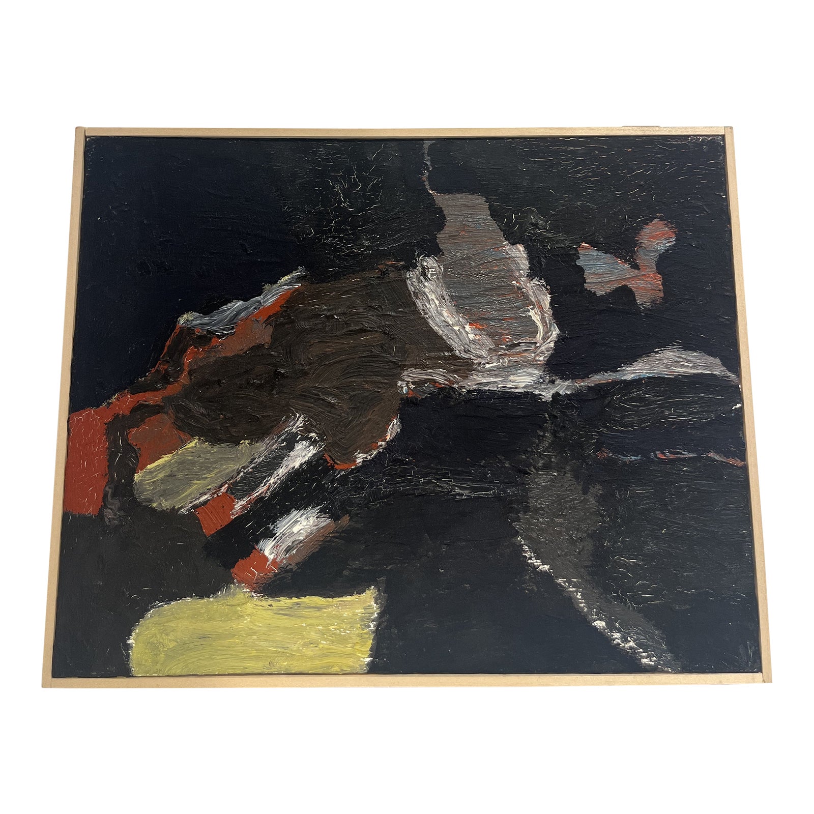 Abstract Black Painting Textural by Jeffrey Sanderson | Chairish