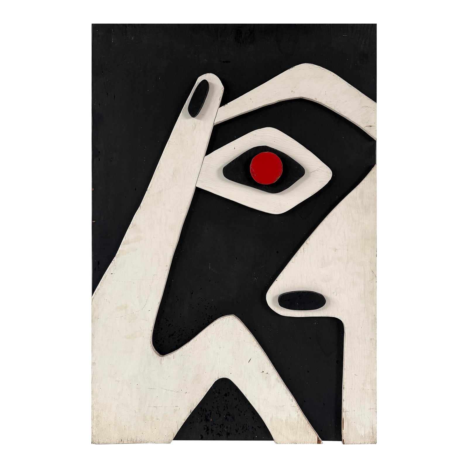 Mid-Century Abstract Wood Relief Wall Sculpture Picasso Inspired | Chairish