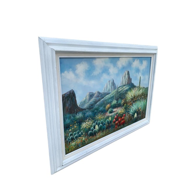 1990s Acrylic on Canvas Desert Landscape Painting, Framed | Chairish