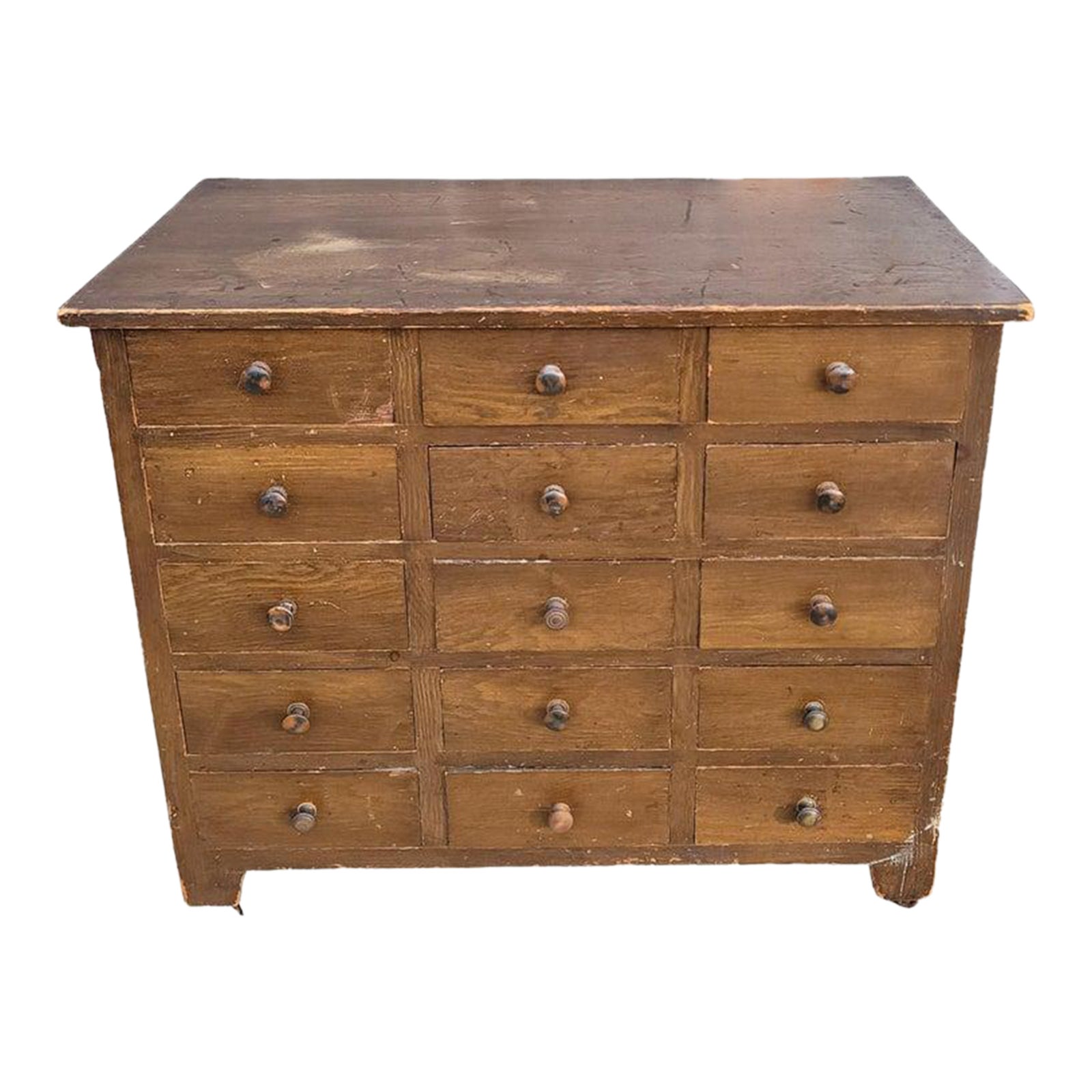 19th C, Original Grain Painted Apothecary Cabinet | Chairish