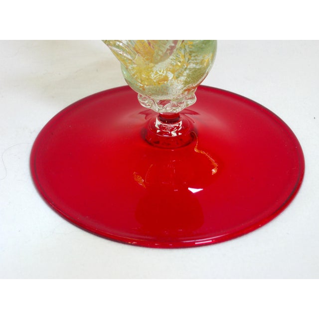 Vintage Venetian Ruby Hand Blown Swan Candlestick Chairish