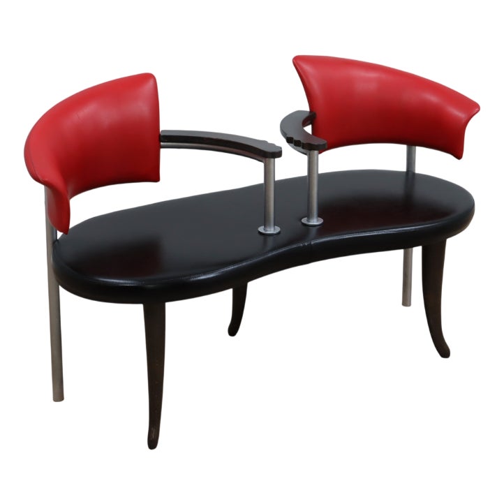 Postmodern Italian Black and Red Bench from Moroso, 1990s | Chairish