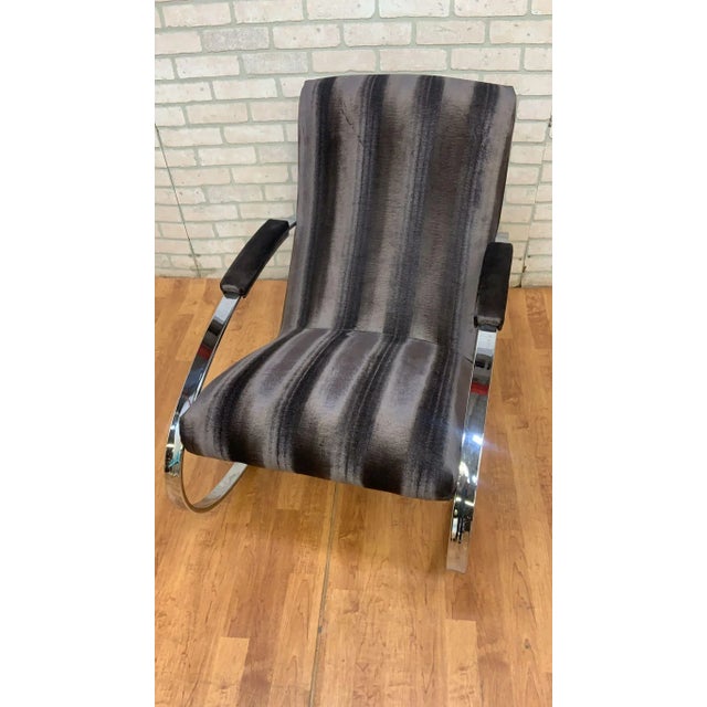 1960s Mid Century Modern Milo Baughman Chrome Flat Bar Oval Rocking ...