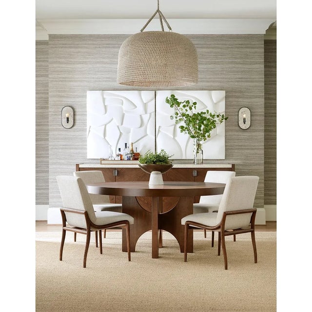 Modern Round Dark Ash Dining Table | Chairish
