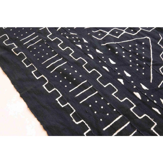 1990s Traditional Black and White Malian Hand-Crafted Mudcloth Textile ...
