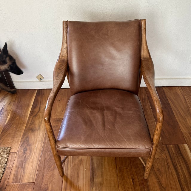 Vintage Mid Century Modern Style Leather Arm Chair by Classic Home ...