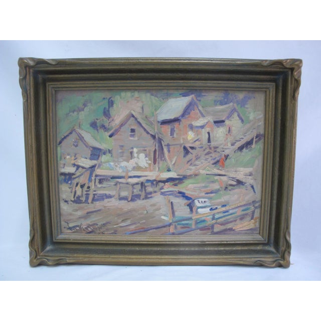 Alaskan Artist Jan Van Empel Signed Original Alaska Village Oil Painting | Chairish