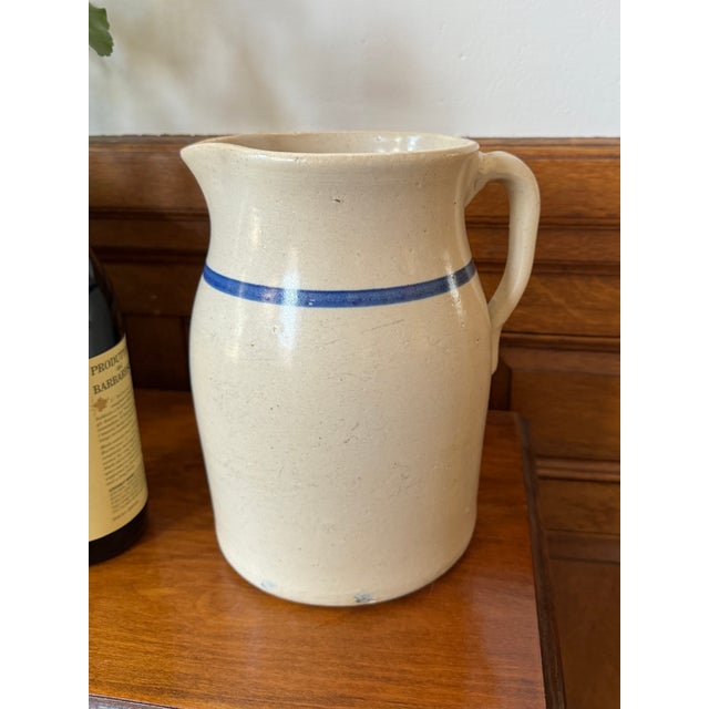 Antique Large Stoneware Pitcher | Chairish