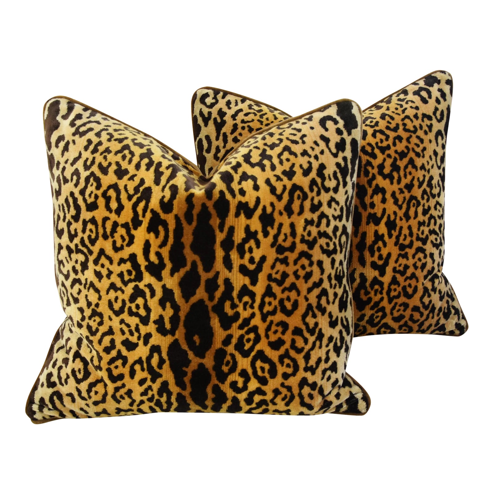 Scalamandre Leopardo/Leopard & Mohair Feather/Down Pillows 24" Square ...